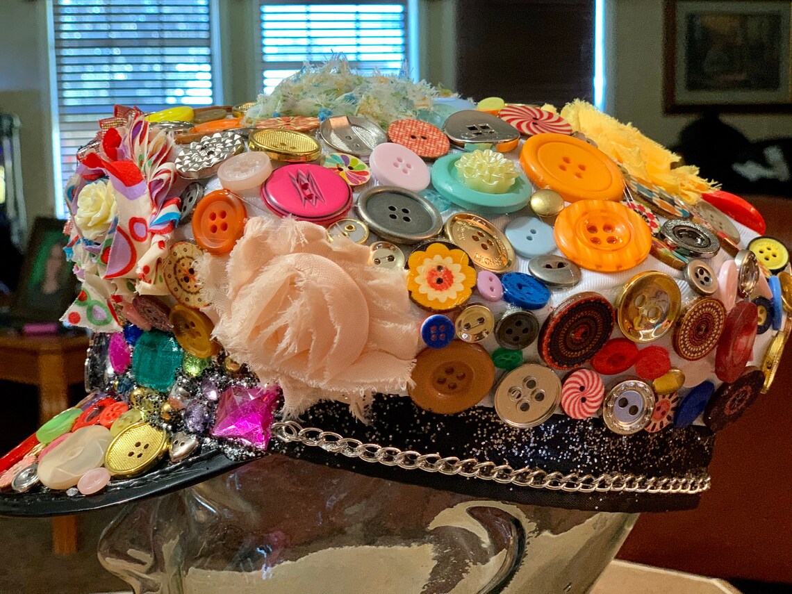 CAPTAIN BUTTONS Hat Great for Raves, Festivals, Burning Man, Parties ...