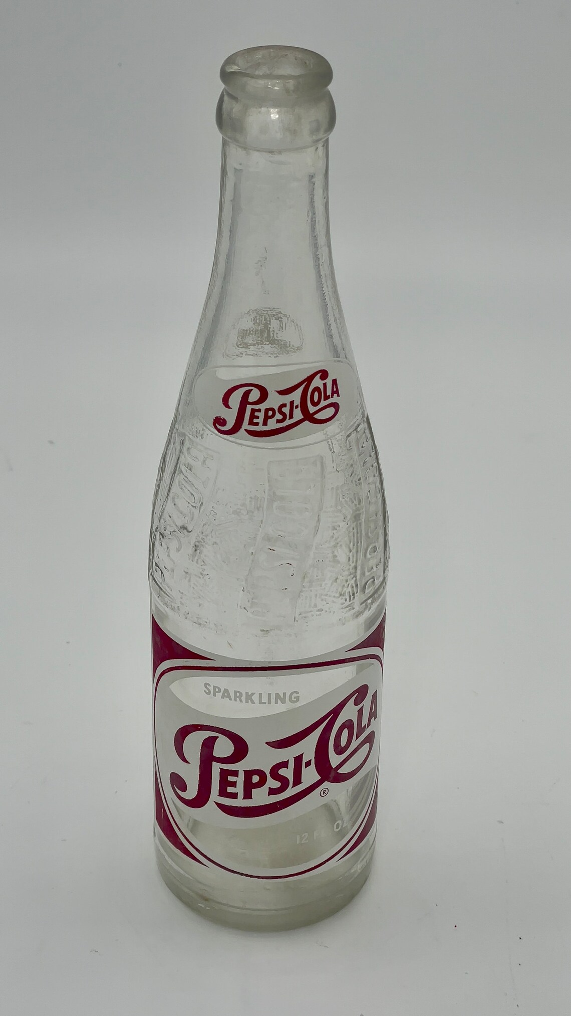 Vintage Pepsi Cola Bottle, 12 Oz. Soda Bottle, Collectible Advertising ...