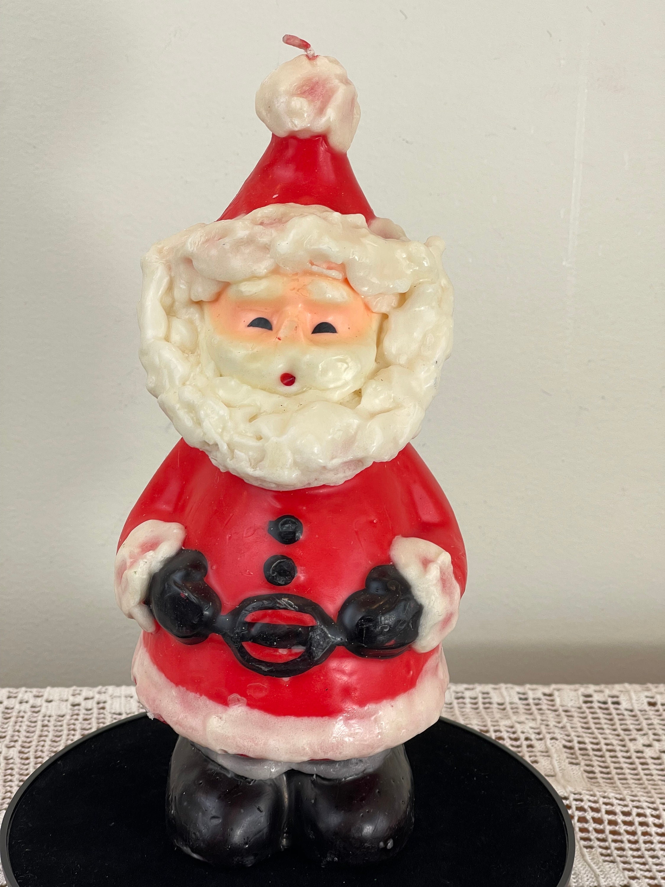 Vintage Santa Claus Candle | Christmas Tabletop Decoration - Etsy