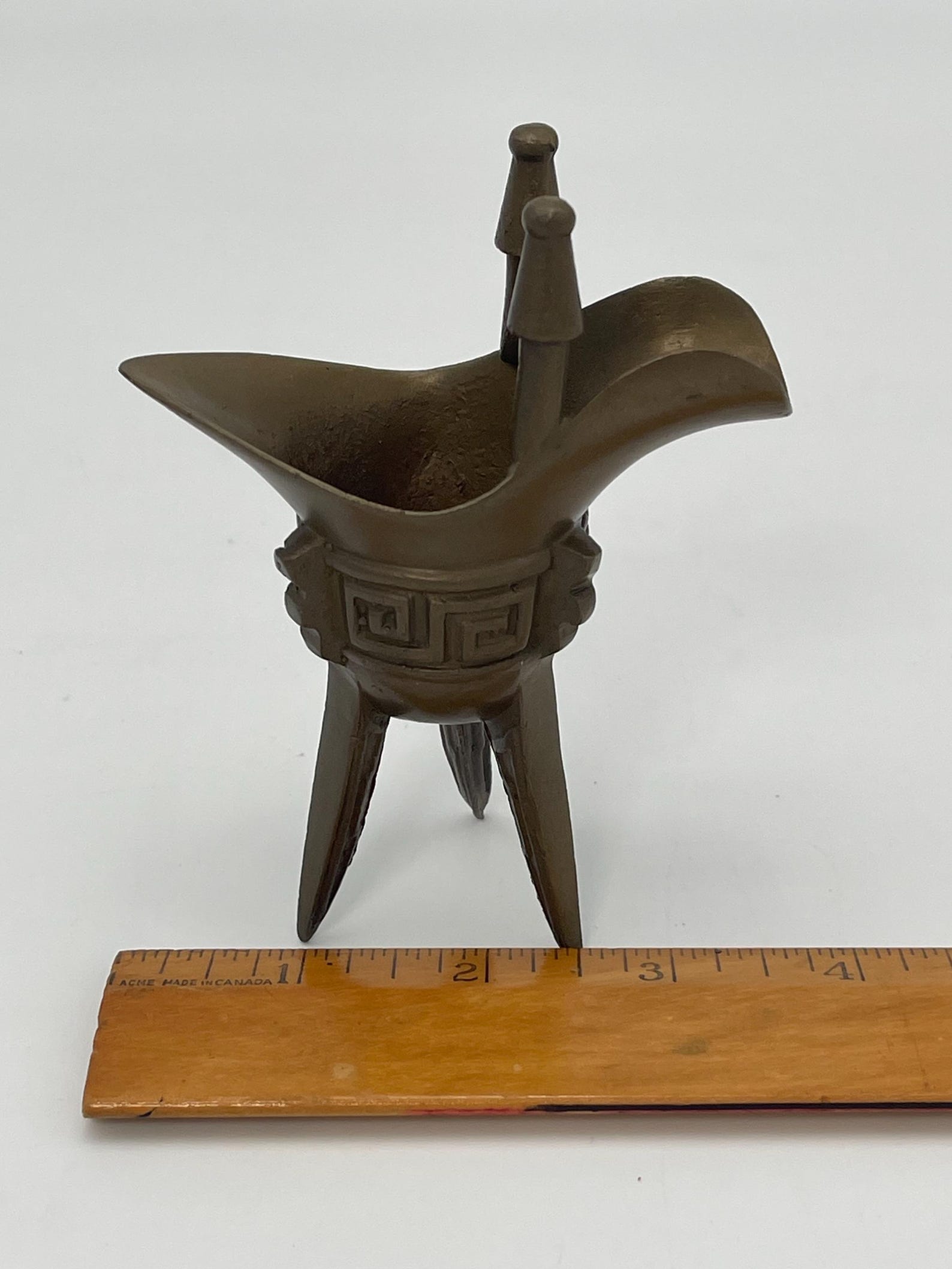 Vintage Chinese Bronze Jue Cup | Ritual Wine Vessel Tripod - Etsy