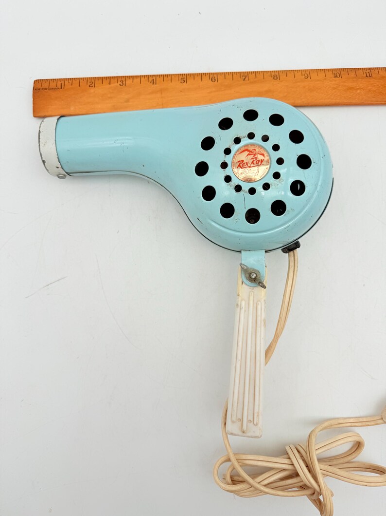 Vintage Baby Blue REX-RAY Model 38100 1950’s Handheld Hair Dryer ...