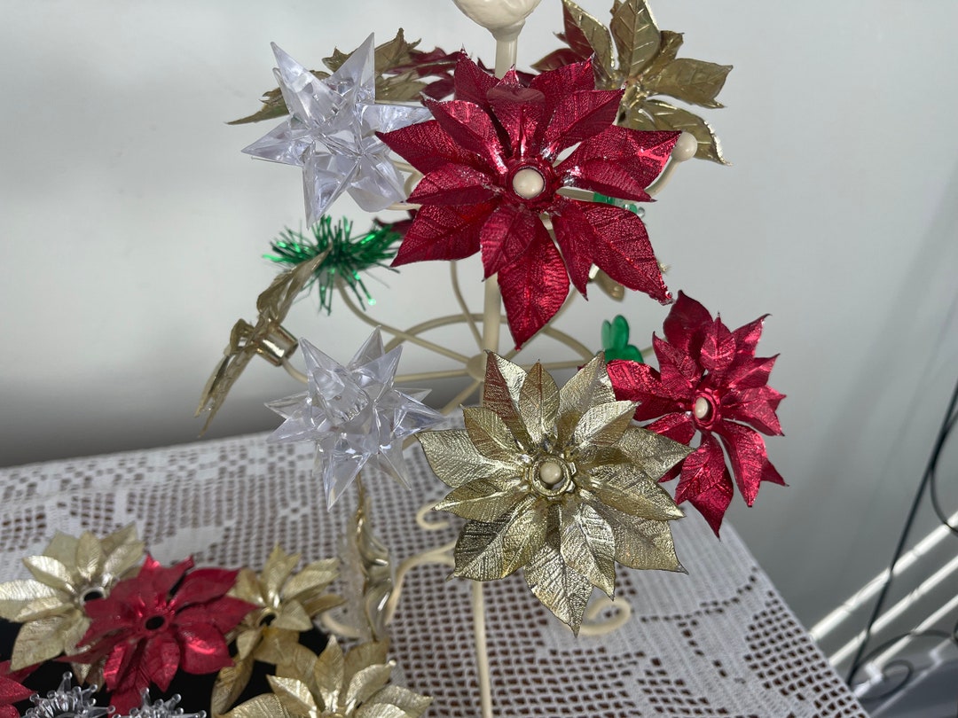 Bundle of Vintage Christmas Tree Light Covers | 26 Pieces | Poinsettias ...