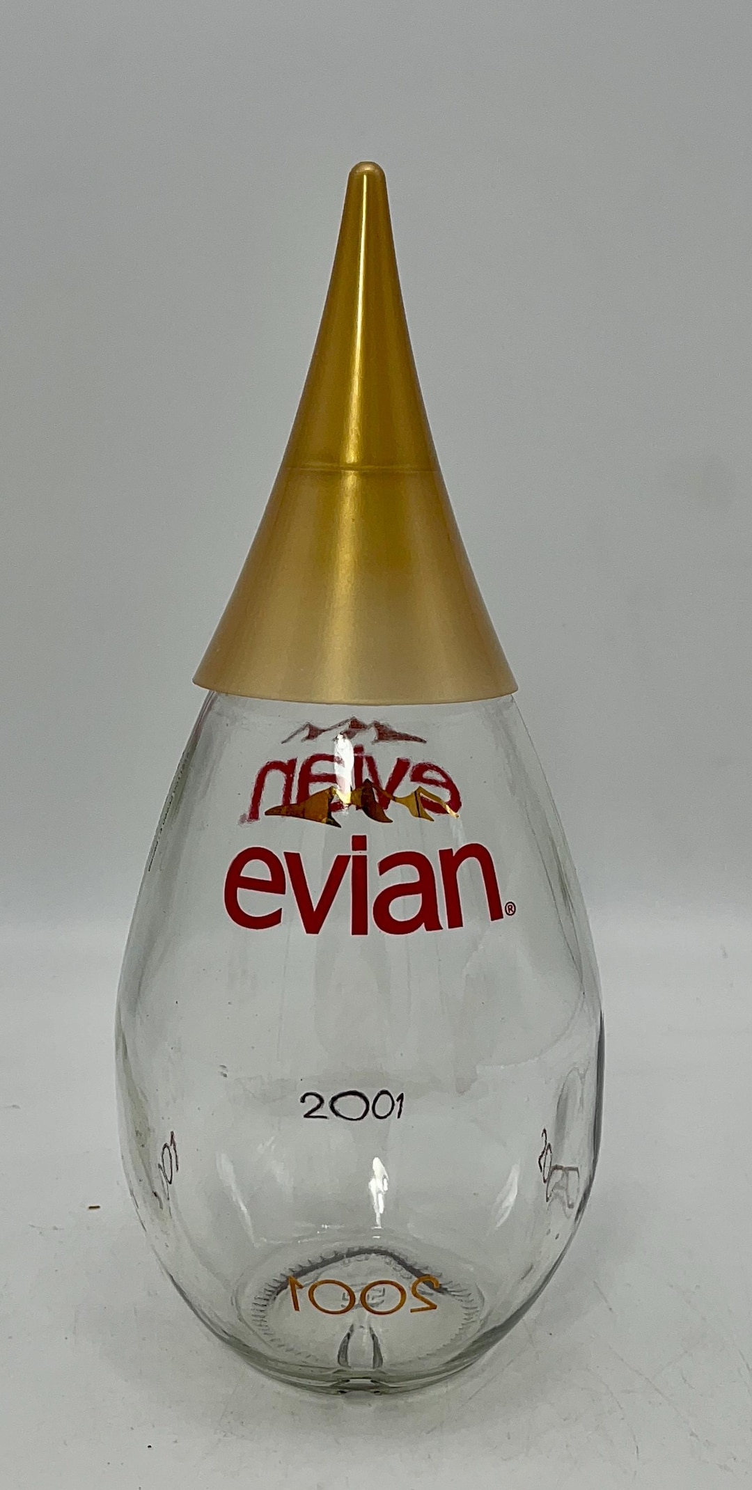 EVIAN Water Bottle 2001 Limited Edition Gold Cap Rare Collectible ...