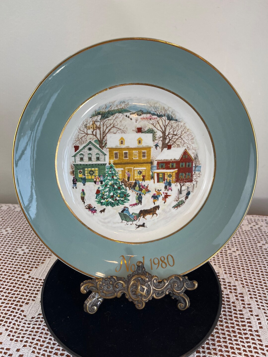 Vintage AVON Christmas Plate || Country Christmas Plate || NOEL 1980 ...