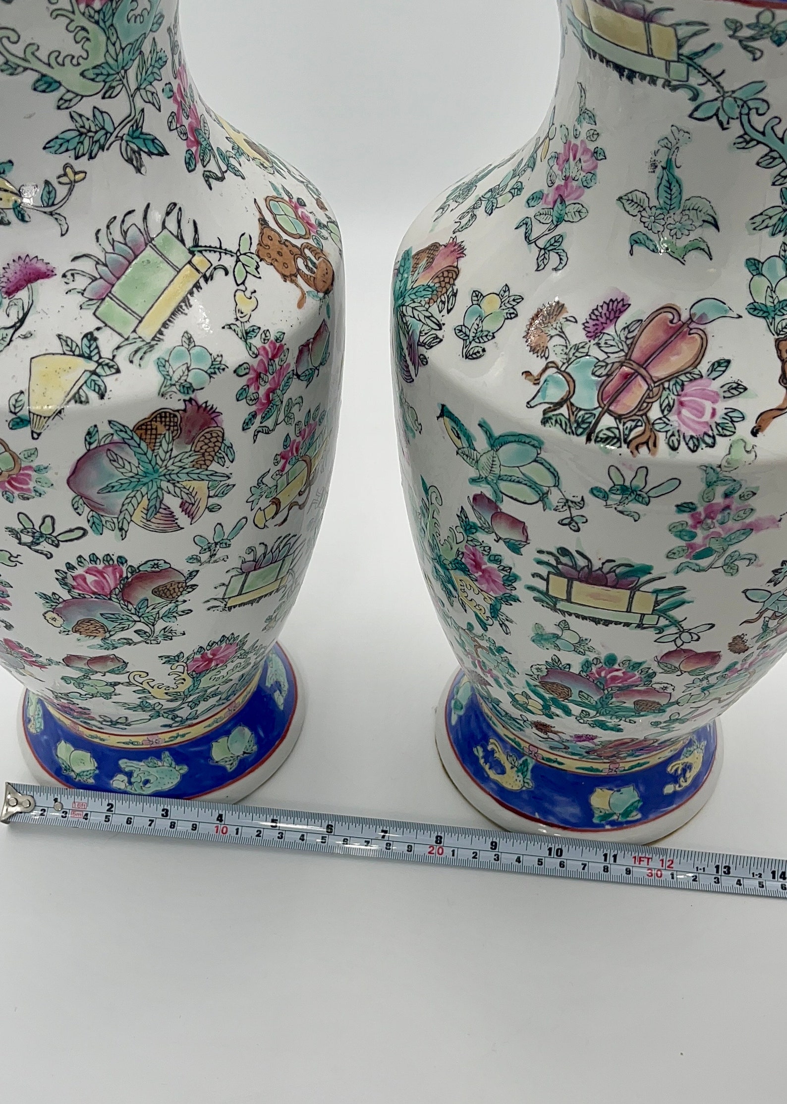 Set of Two Porcelain Hand Painted Chinese Vases I Signed Chinese Hand ...