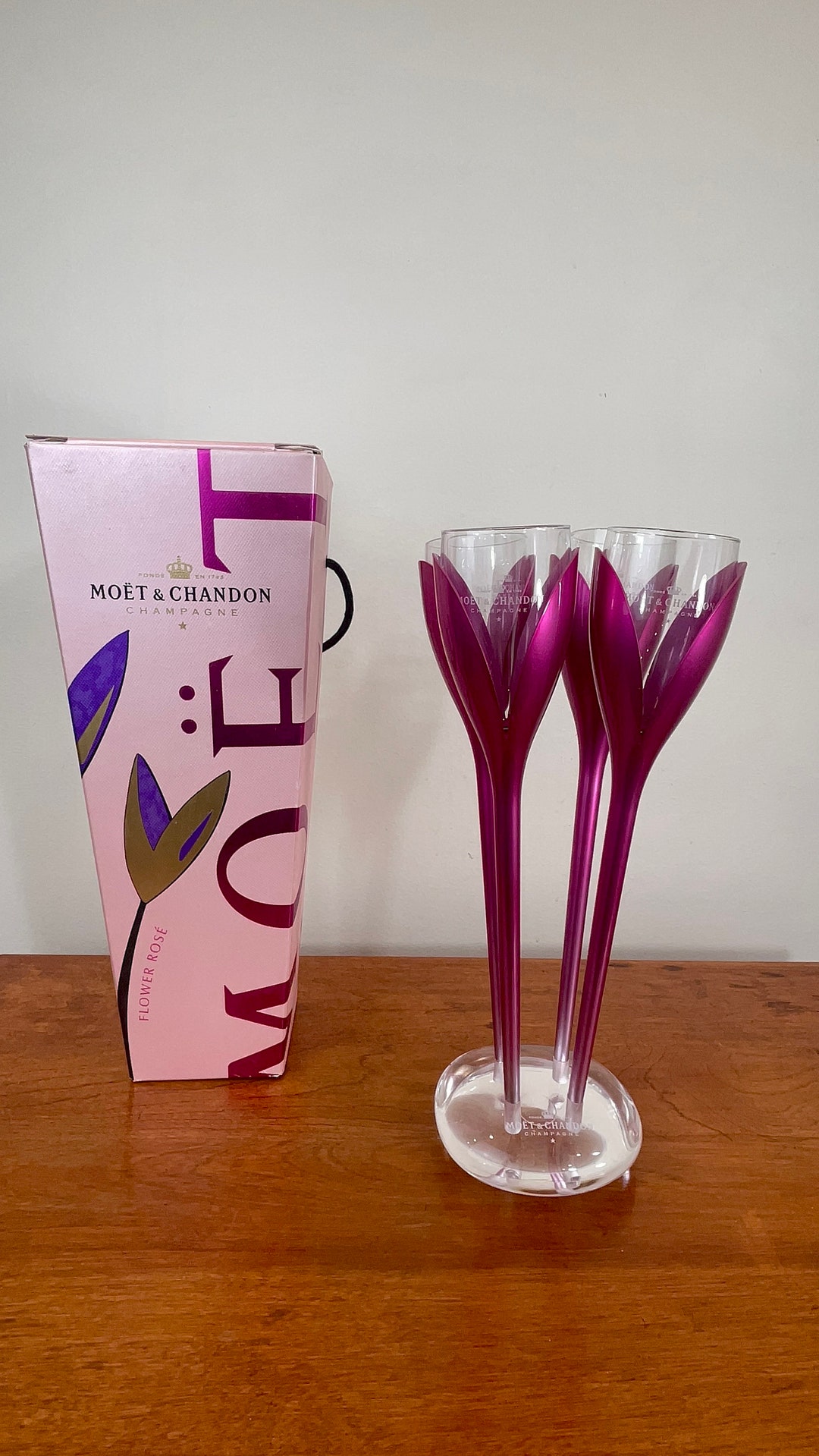 Set of 4 Glasses | Moet & Chandon Champagne Tulip Flute Glasses and ...