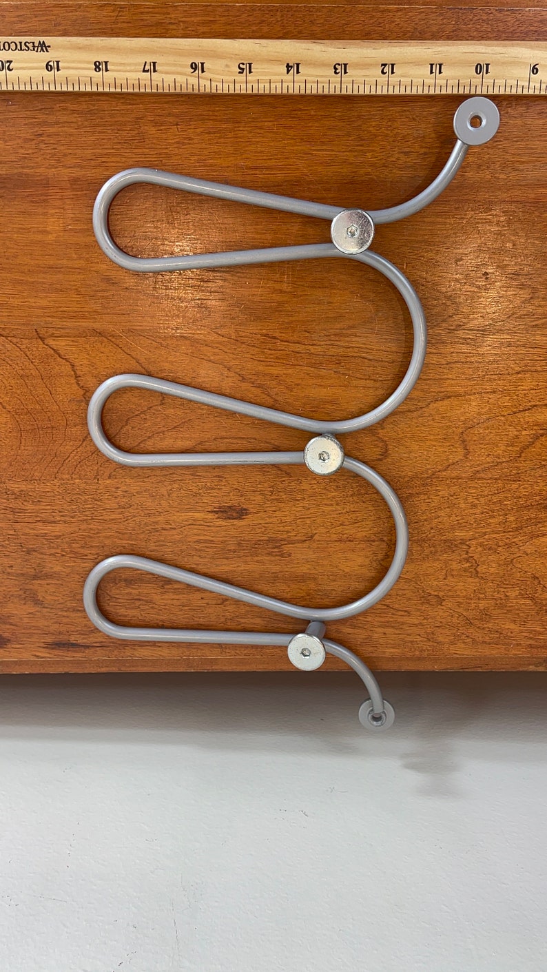 Vintage Ikea LOGGA Metallic Silver Wall Mounted Coat Rack 15x8 Wall ...