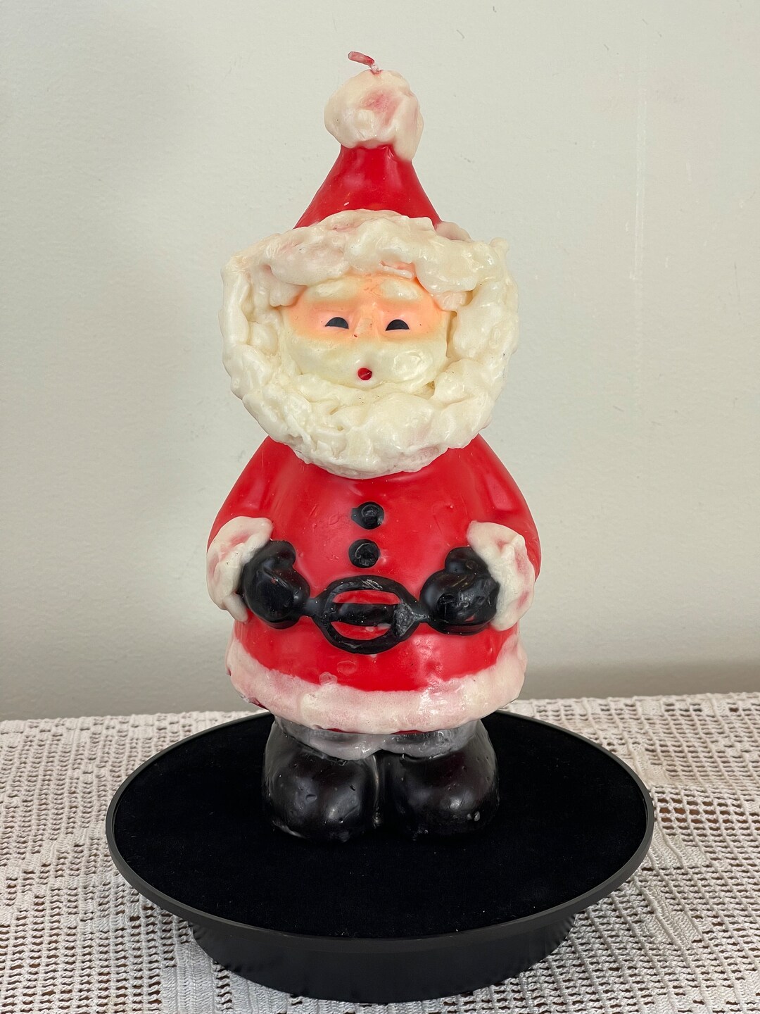 Vintage Santa Claus Candle | Christmas Tabletop Decoration - Etsy