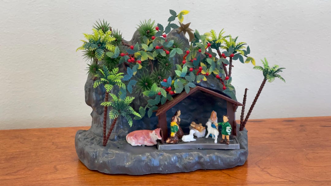 Vintage Christmas Nativity Scene Decor | Plastic Nativity Set Creche ...