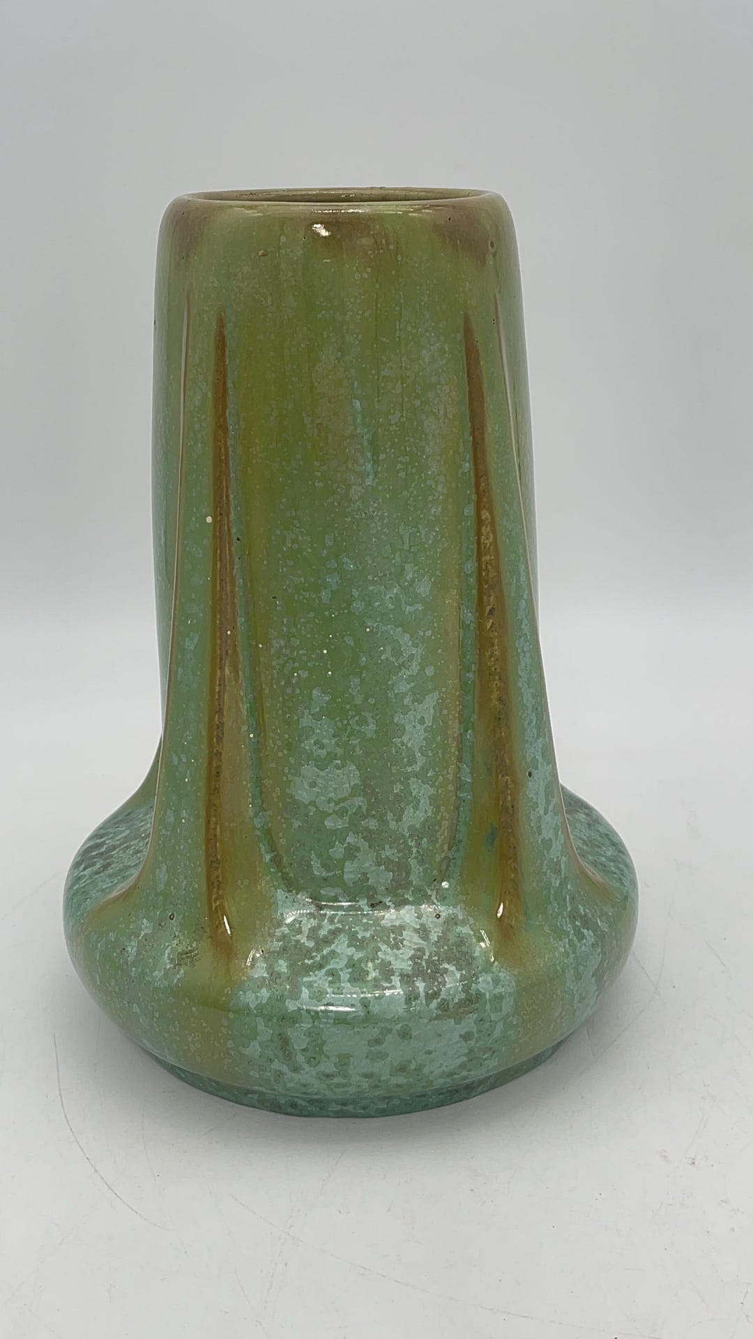 1920s FULPER Green Flambe Buttress Vase Art Pottery Vintage Fulper Vase ...