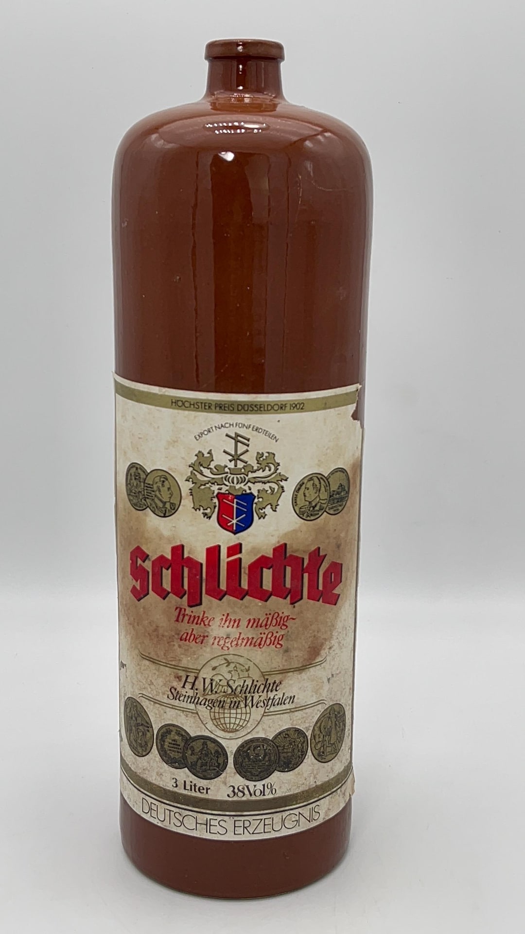 Vintage Empty Terracotta Schlichte Gin Bottle 38% Proof - Product of ...