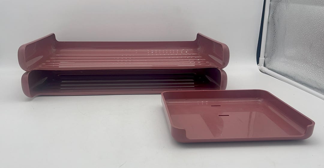 ELDON Pink Plastic Stackable Tray Holders Vintage ELDON MADE in Canada ...