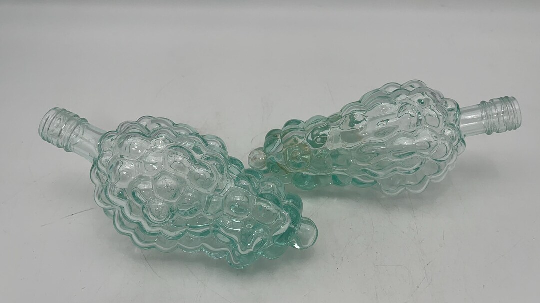 Set of Two Vintage Grape Cluster/bunch Glass Bottle/decanters | Fruit ...