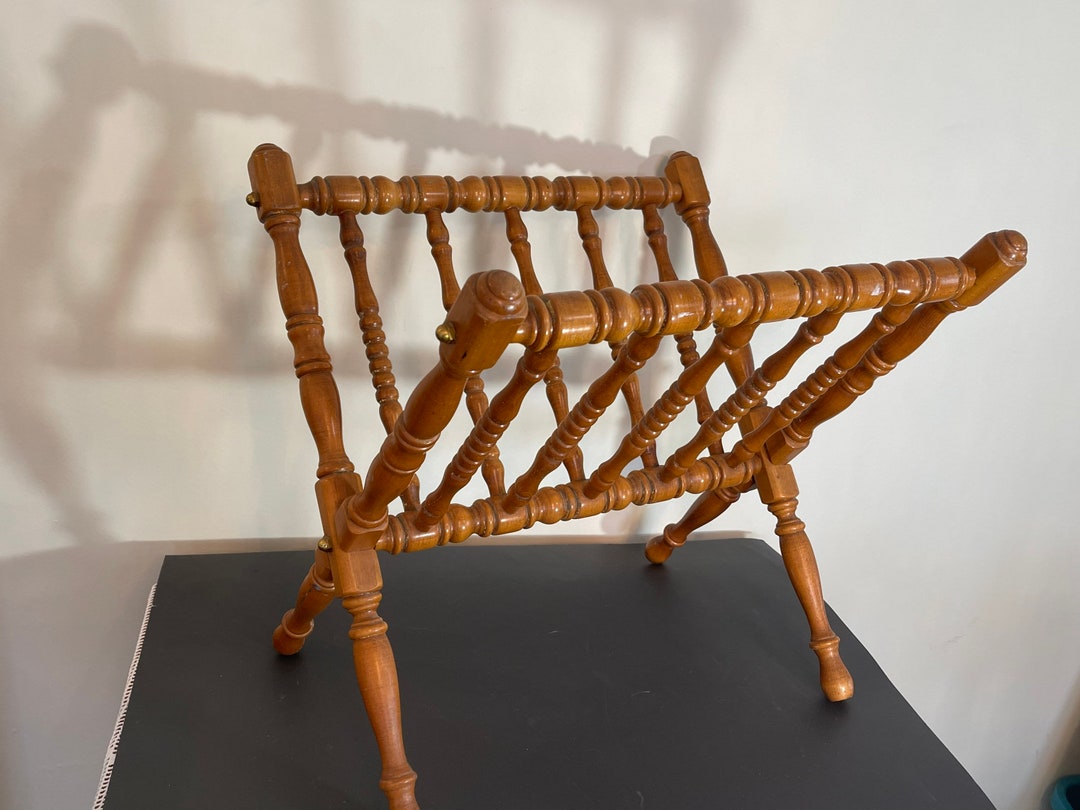 Vintage Wooden Magazine Holder | Vintage Wooden Book Holder | Wood ...