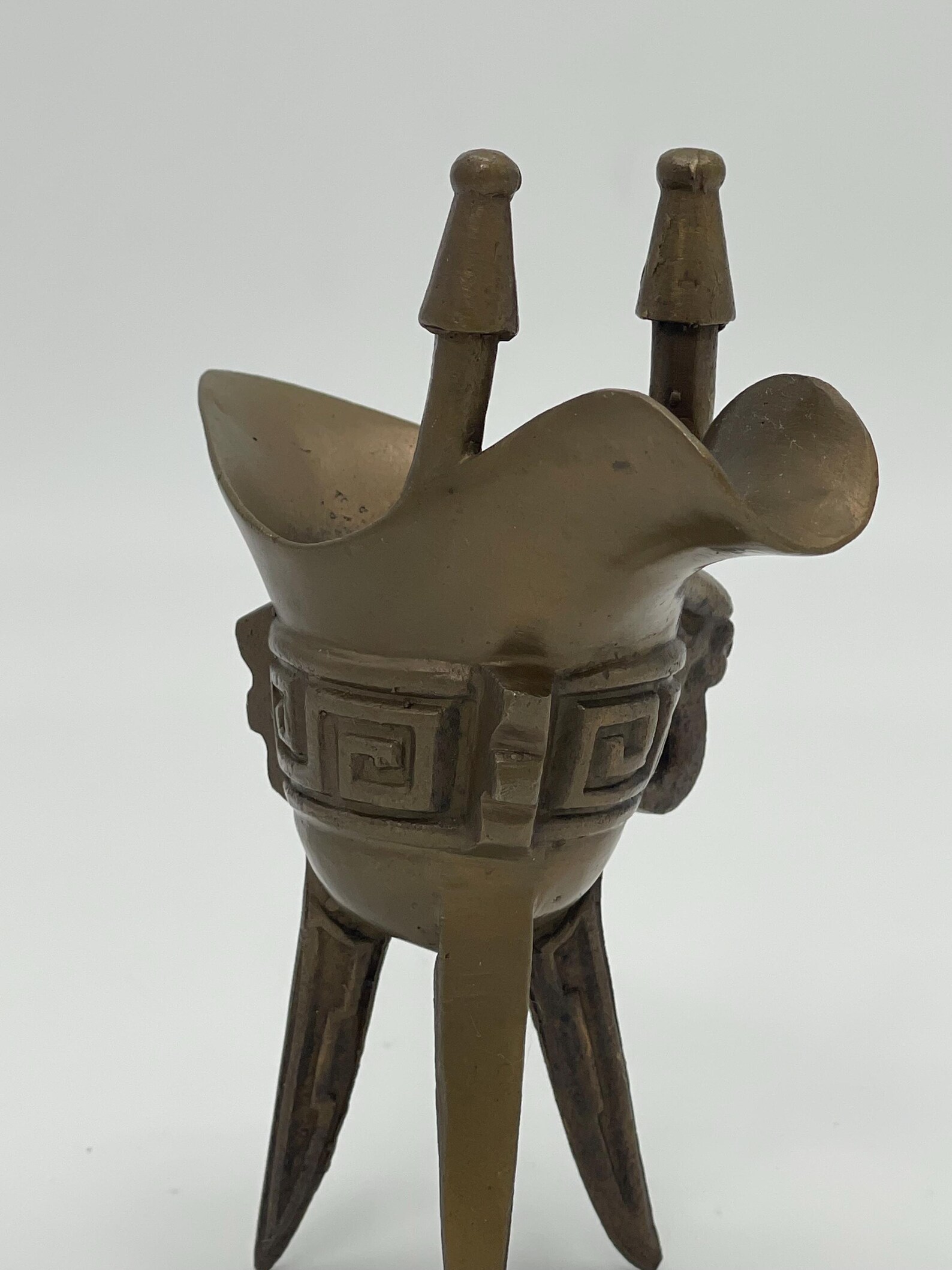 Vintage Chinese Bronze Jue Cup | Ritual Wine Vessel Tripod - Etsy