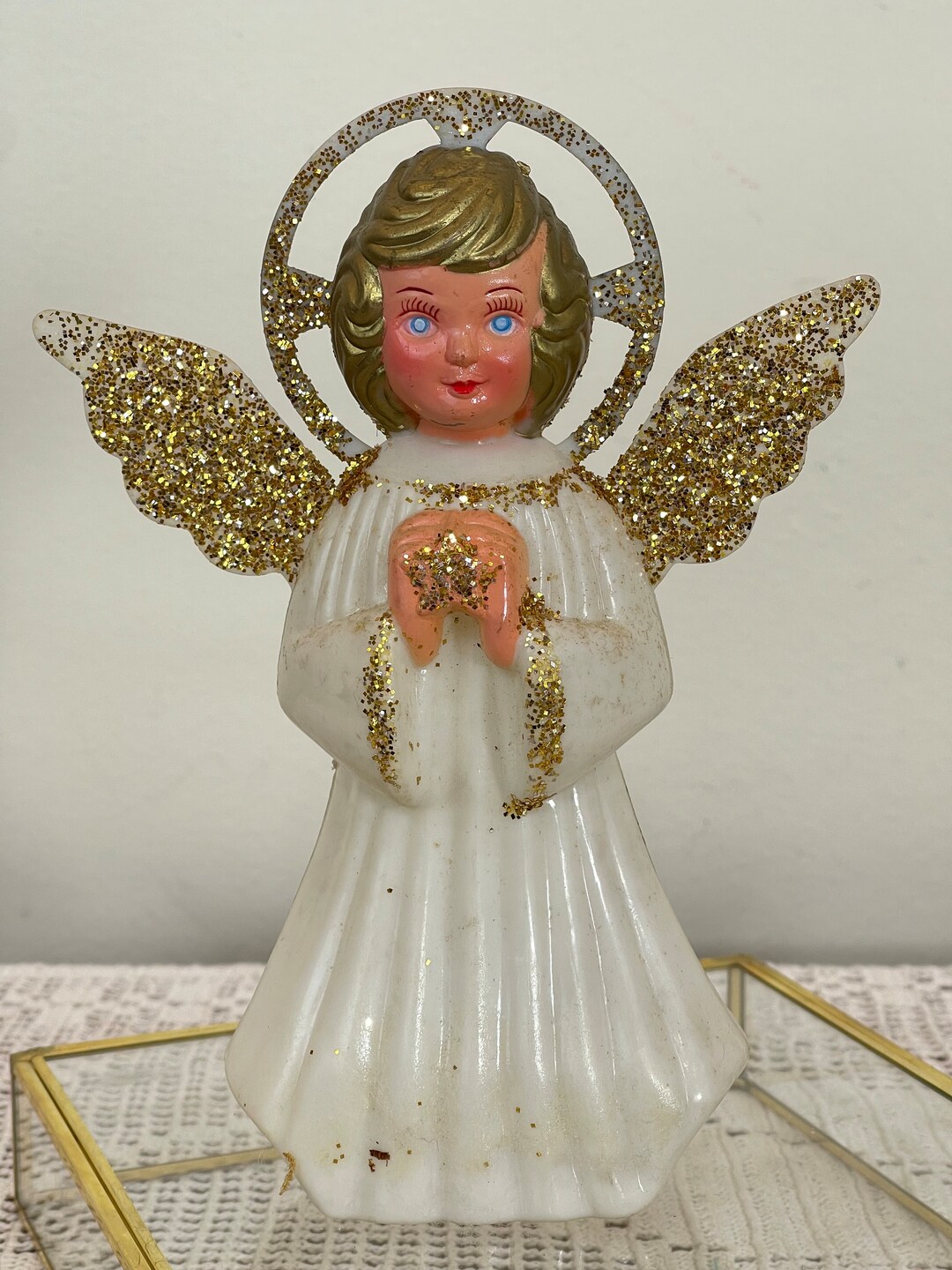 Vintage Blow Mold Angel Tree Topper Plastic Mold Angel - Etsy