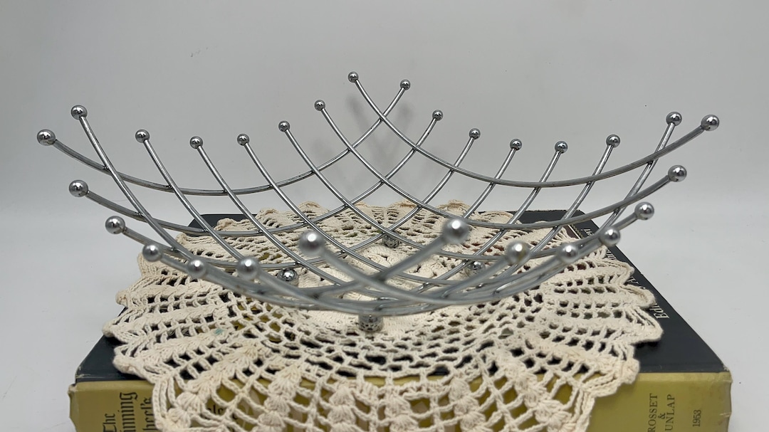 Vintage IKEA Metal Chrome Wire Fruit Basket | Metal Lattice Basket ...