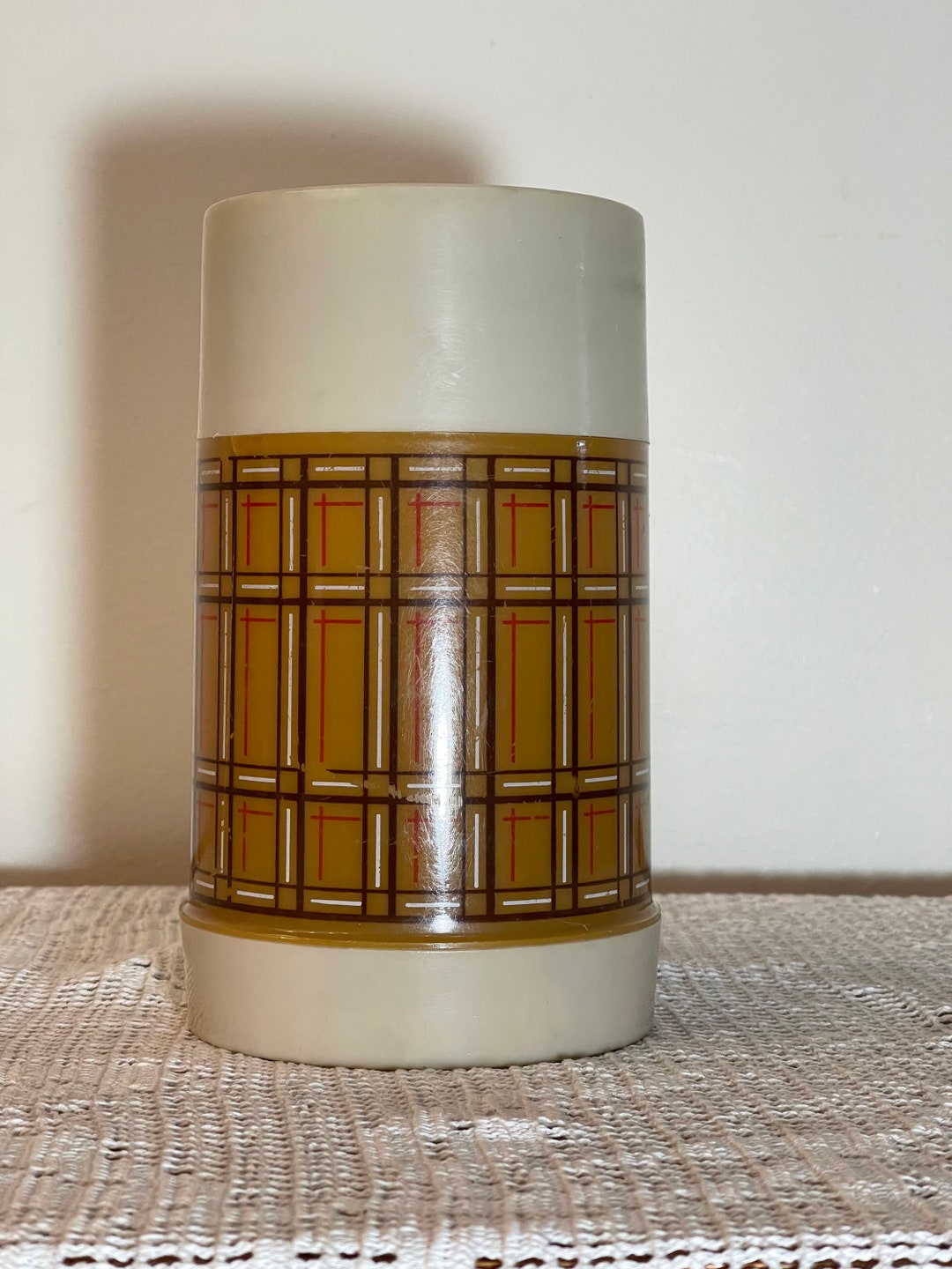 ALADDIN Thermos || Vintage Thermos || Checkered Thermo || Vintage Food ...