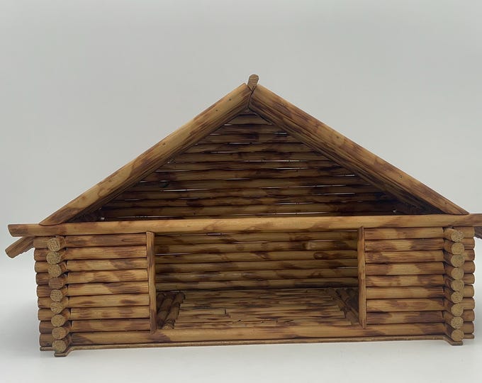 Vintage Christmas Nativity Scene House | Wooden Nativity Scene ...
