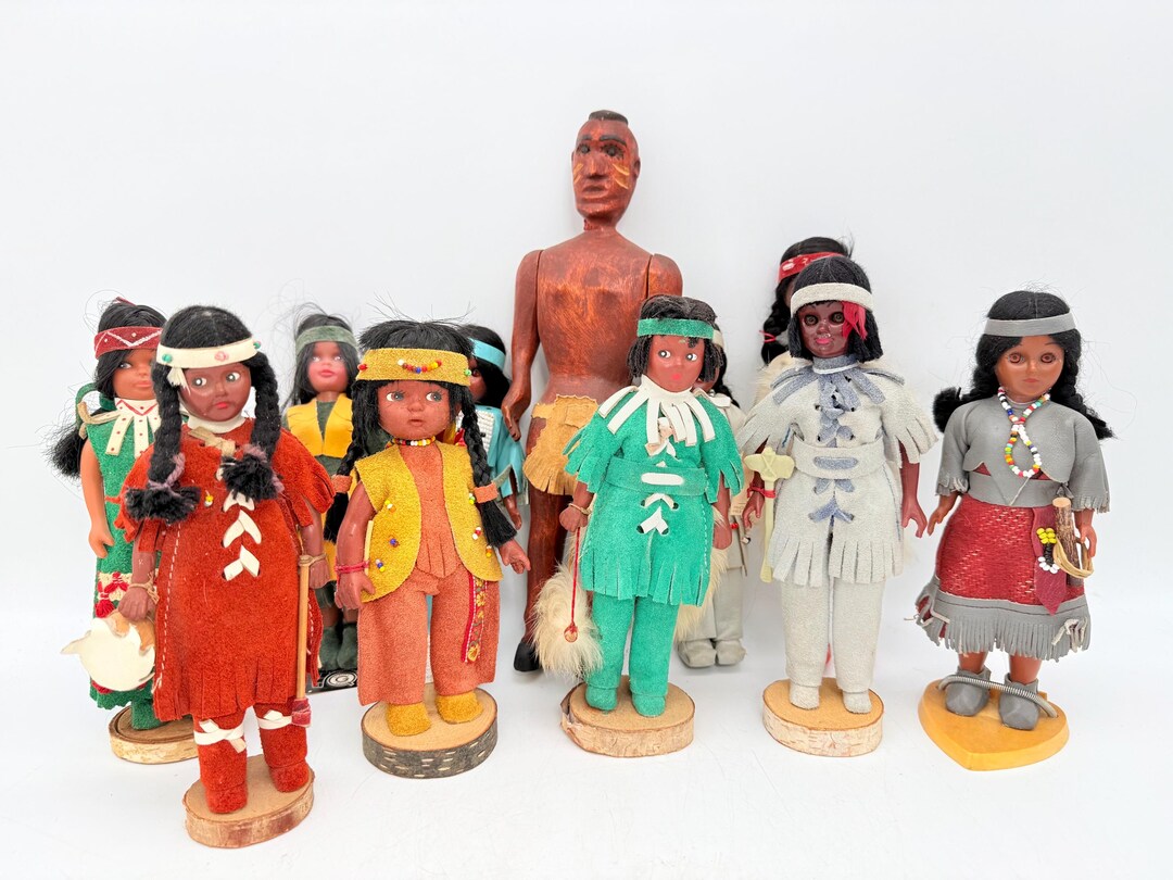 Vintage Native Canadian Dolls | Collectible Folk Art Set - Etsy