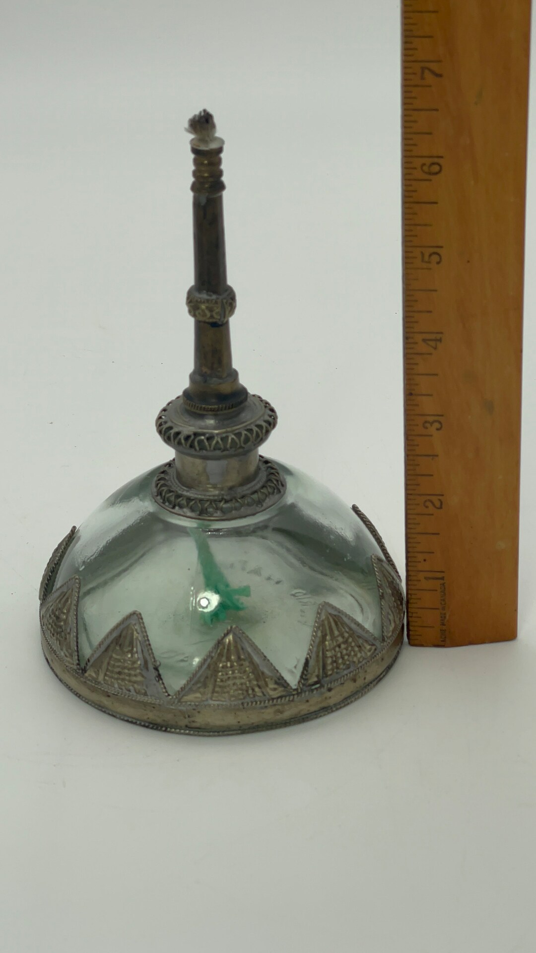 Vintage Embossed Glass Oil Lamp Berbere Lamp Small Glass Oil Lampshade ...