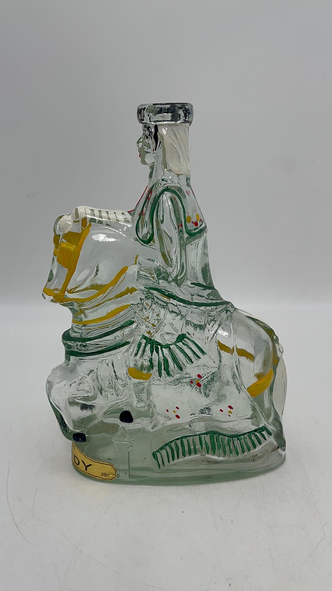 Vintage Clear Glass Decanter Shaped Like a Cavalier on Horseback ...