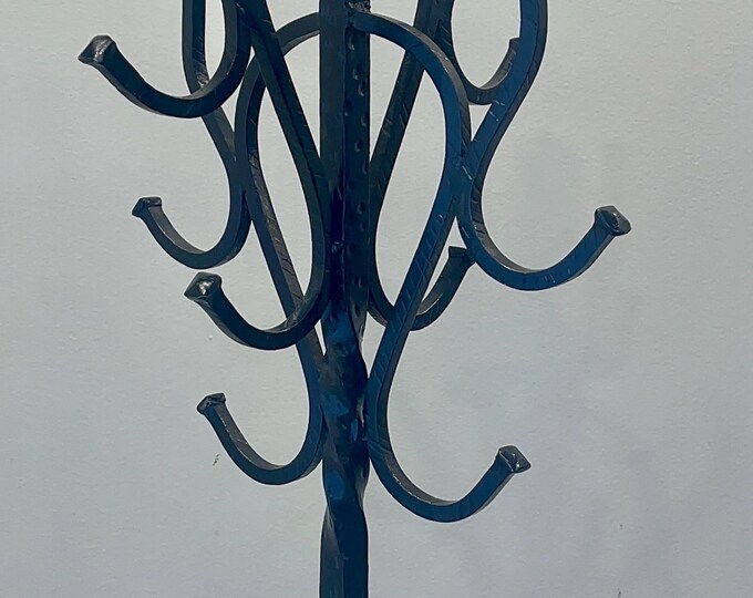 Vintage Black Wrought Iron Coat Stand | 70’’ H | Vintage Clothing Tree ...