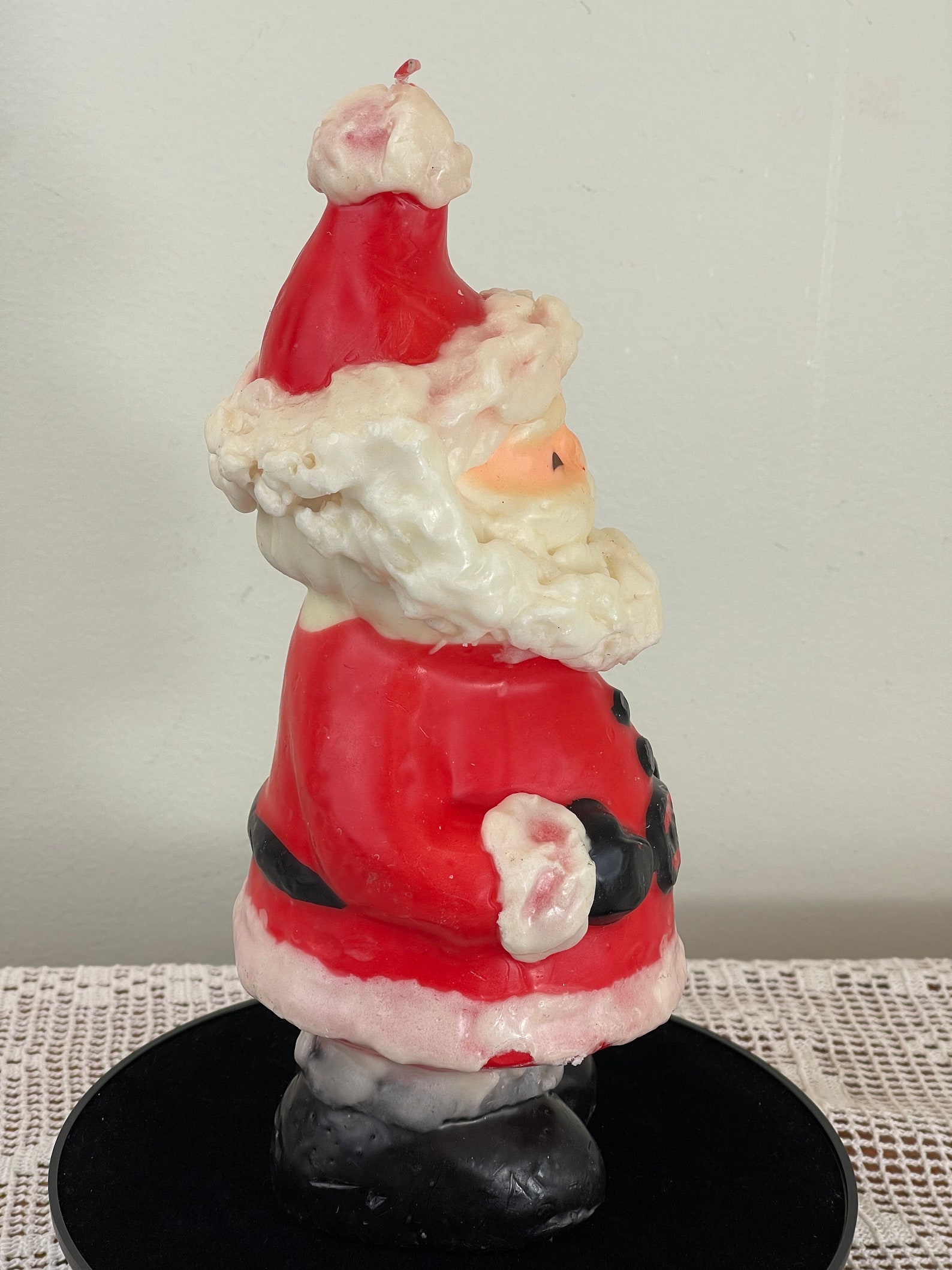 Vintage Santa Claus Candle | Christmas Tabletop Decoration - Etsy