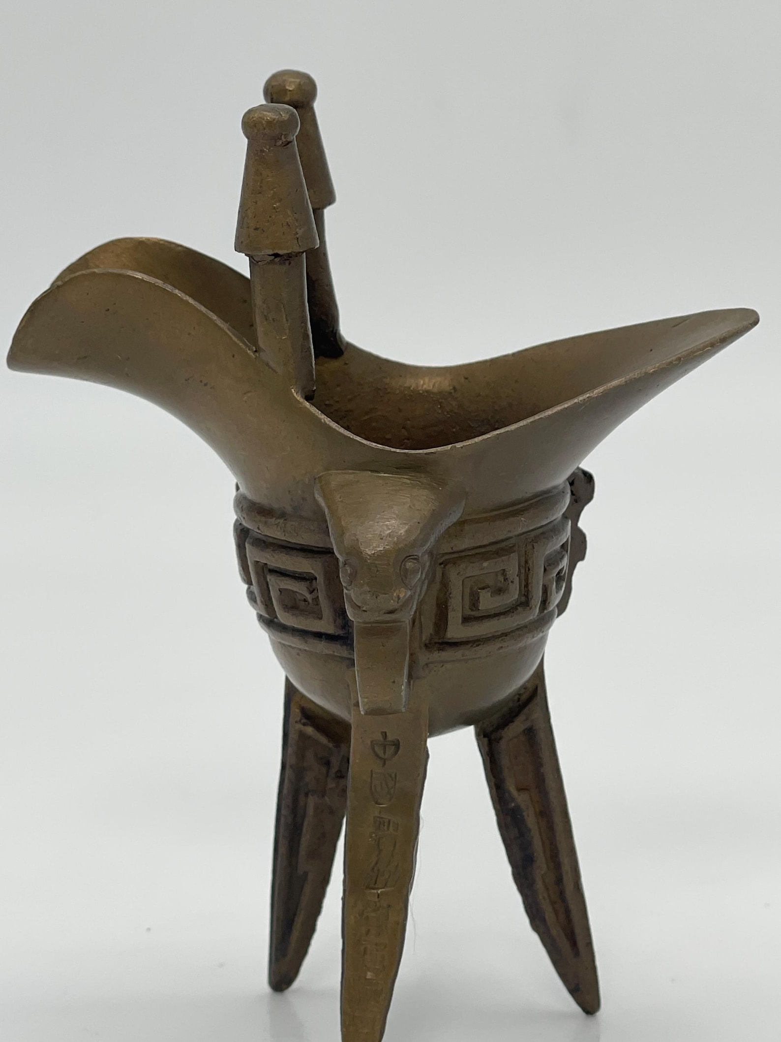 Vintage Chinese Bronze Jue Cup | Ritual Wine Vessel Tripod - Etsy