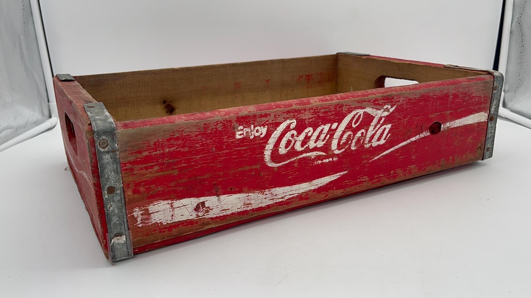 Vintage Wooden Enjoy Coca-cola Crate With Handles Wood Crate Red ...
