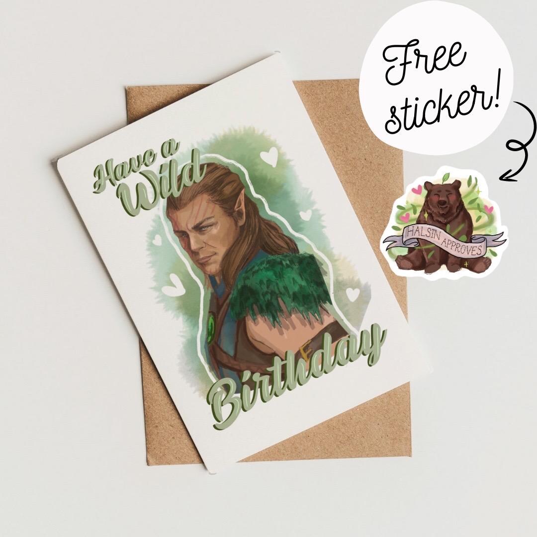 Halsin Have A Wild Birthday Card | Greetings Card | Bg3 | Dungeons ...