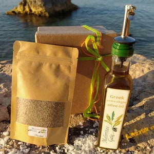 Greek Gift Box, 250 Ml Greek Olive Oil, Wild Thyme, Wild Oregano Herb ...