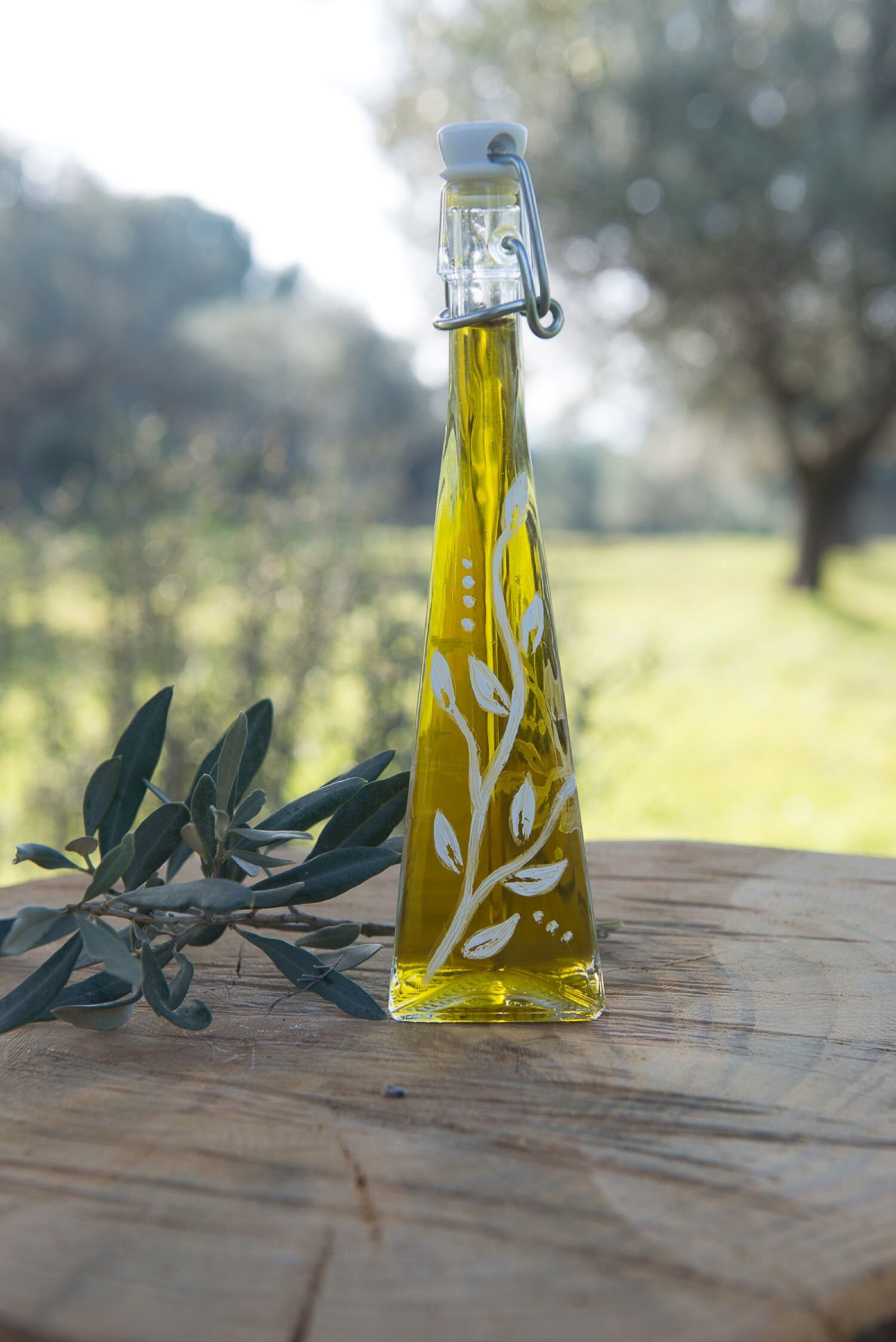 HANDPAINTED Bottles, Greek Organic Olive Oil Favors, Herbs Infused Oil ...