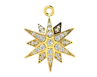 12 Pointed Star Pendant - Etsy