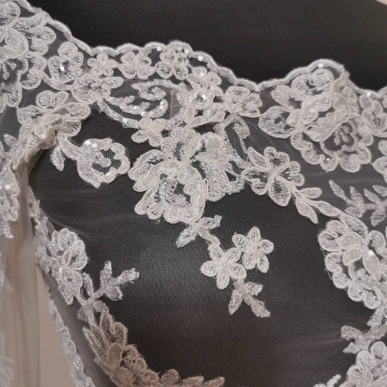 Illusion Tulle and Lace Wedding Bolero Ivory Lace Jacket | Etsy