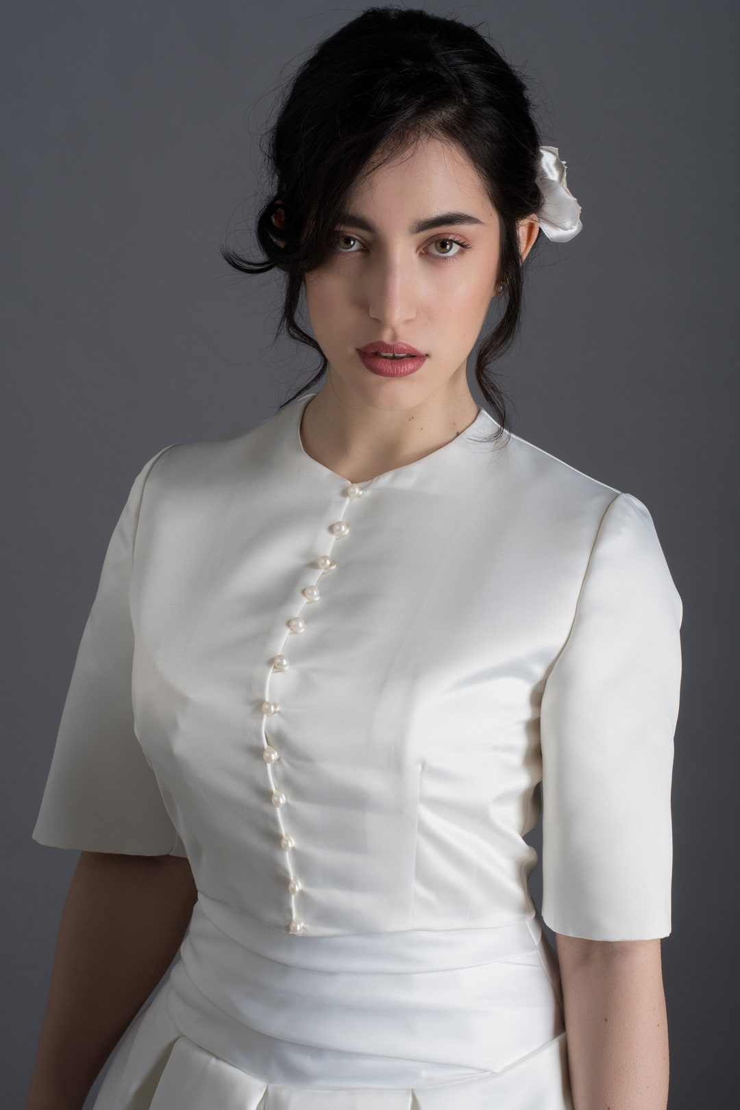 Bridal Bolero in Ivory, Satin Wedding Jacket, Bridal Jacket, Wedding ...
