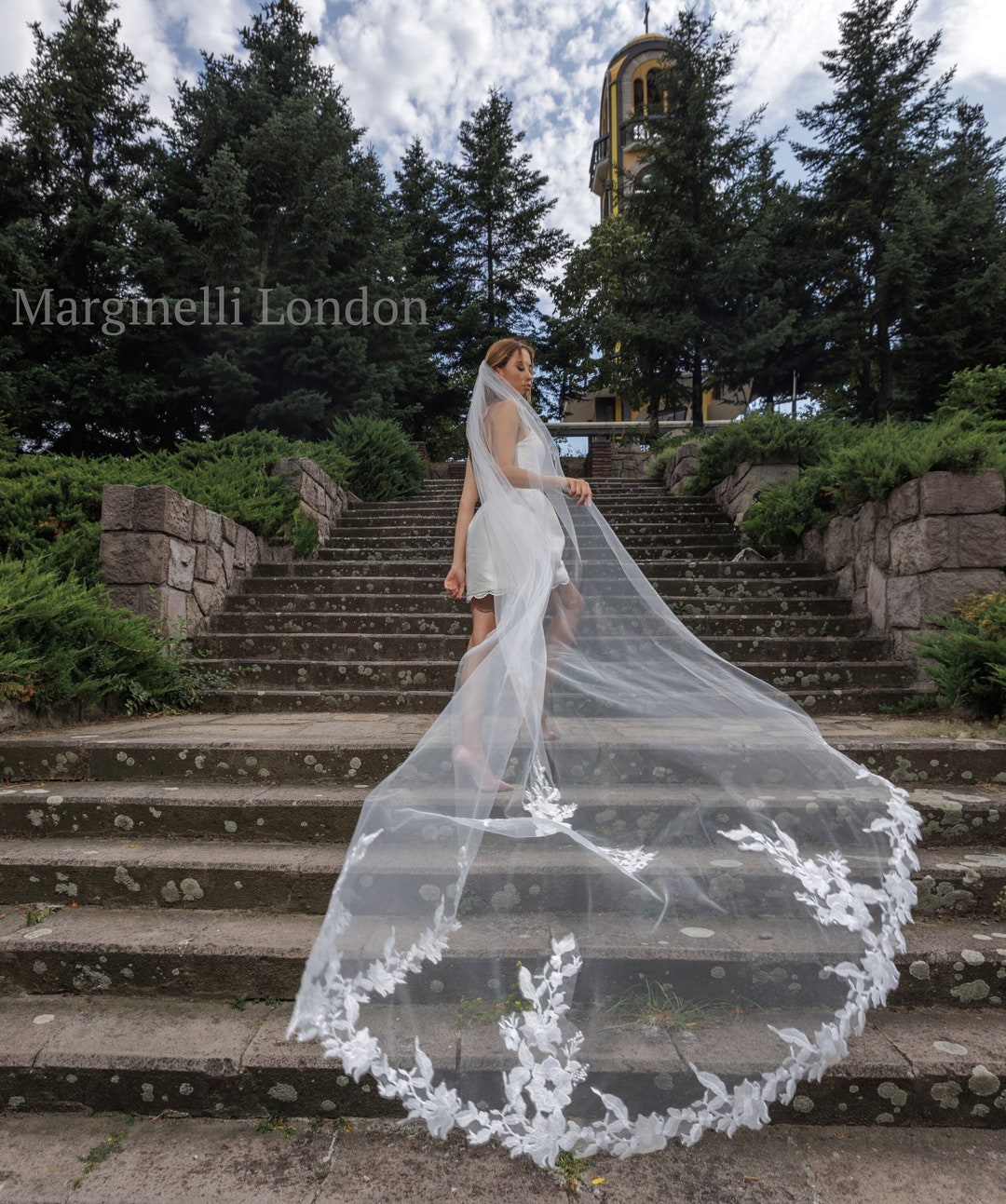 Cathedral Veil, Lace Veil, Cathedral Veil Length, Wedding Veil, off ...