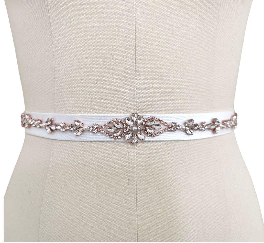 Wedding Dress Belt, Prom Dress Belt, Crystal and Pearls Appliqué Belt ...
