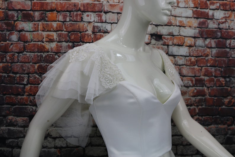 TULLE DETACHABLE WEDDING Dress Straps, off Shoulder Sleeves, Detachable ...