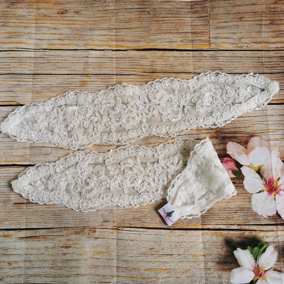 DETACHABLE Lace Wedding Dress SLEEVES, Removable Sleeves, Ivory Lace ...