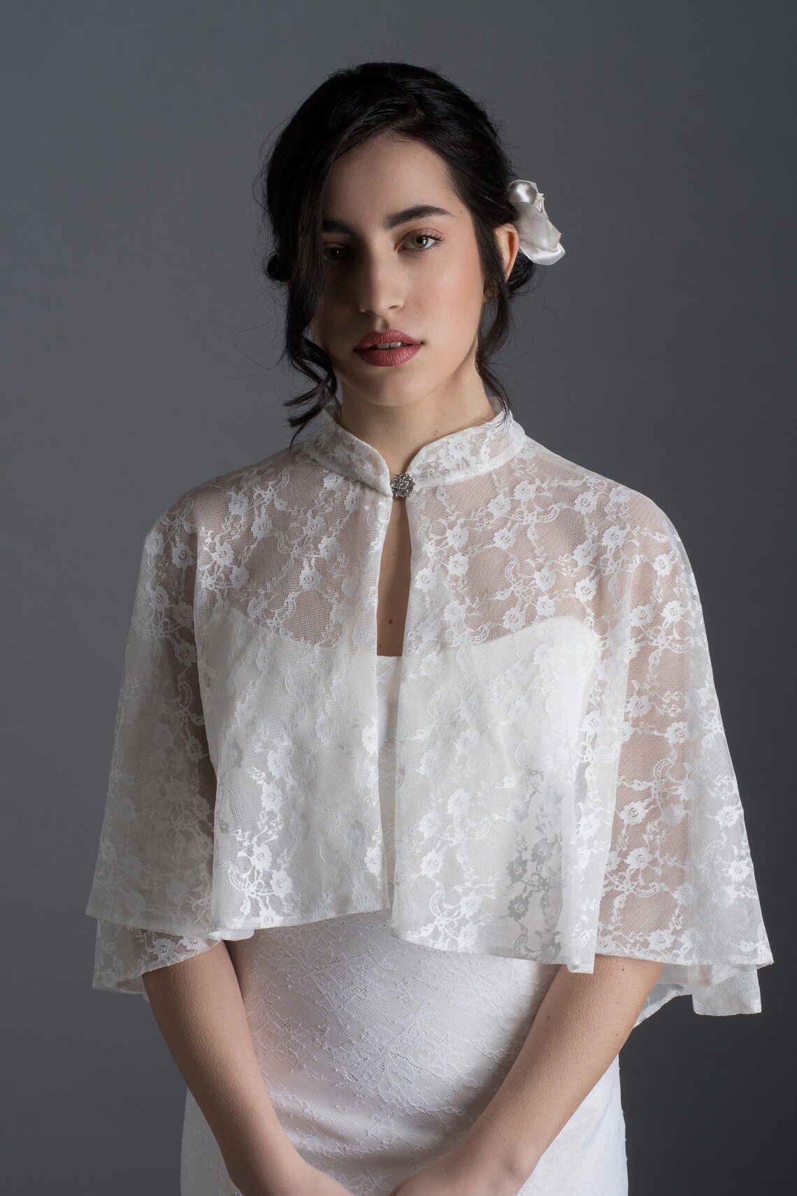 Wedding Cape, Bridal Bolero in Ivory, Lace Wedding Jacket, Wedding ...