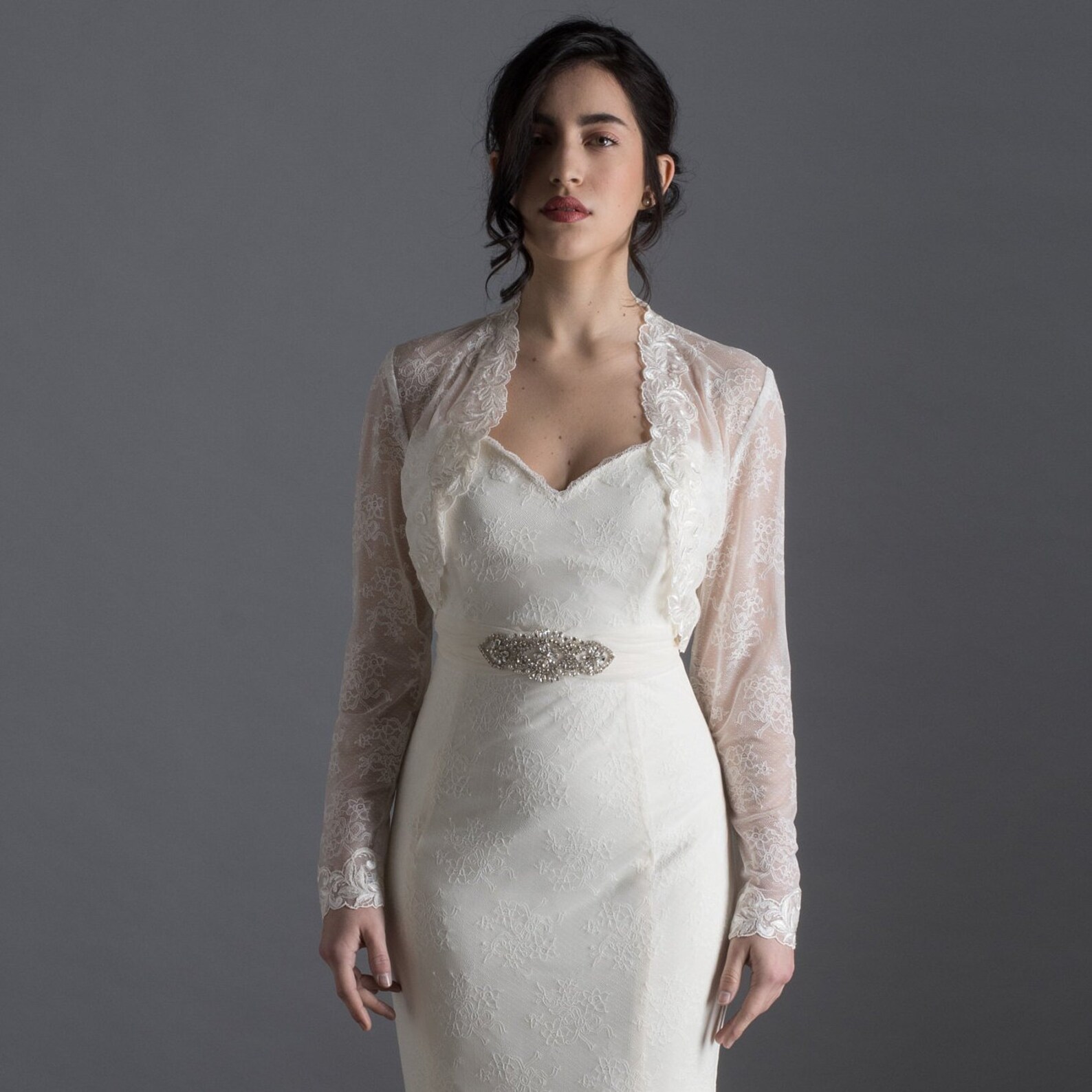 Wedding Bolero Long Sleeve Wedding Jacket Lace Bolero for - Etsy UK