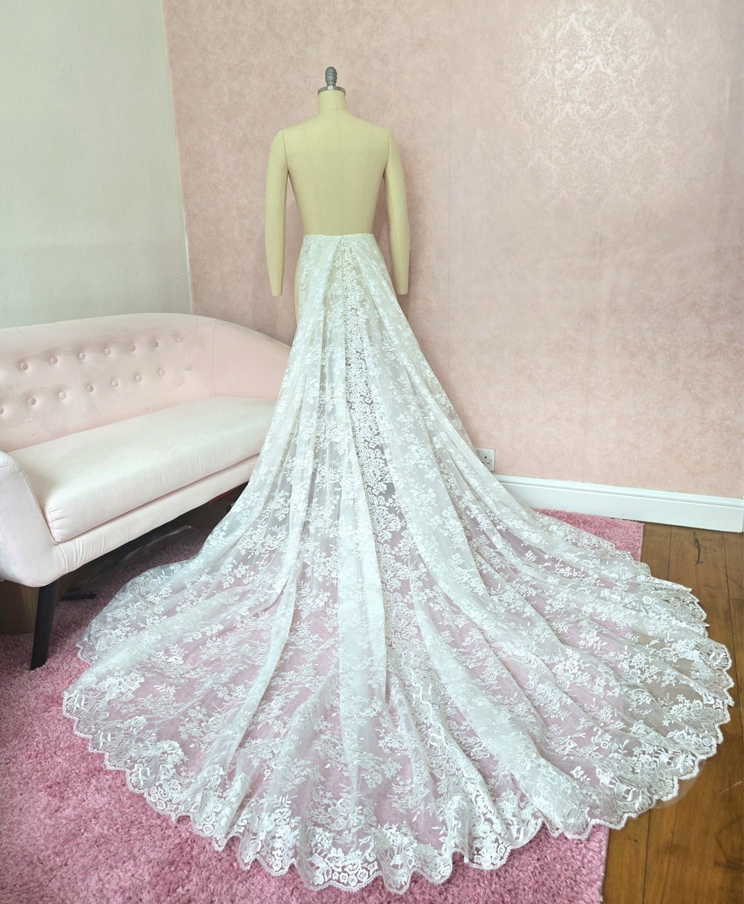 Bridal Detachable Train From Lace & Tulle, Bridal Skirt, Detachable ...