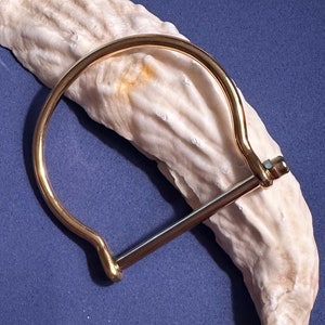 Modern Cuff Bracelet, Shackle Bracelet, Gold Nautical Bracelet ...