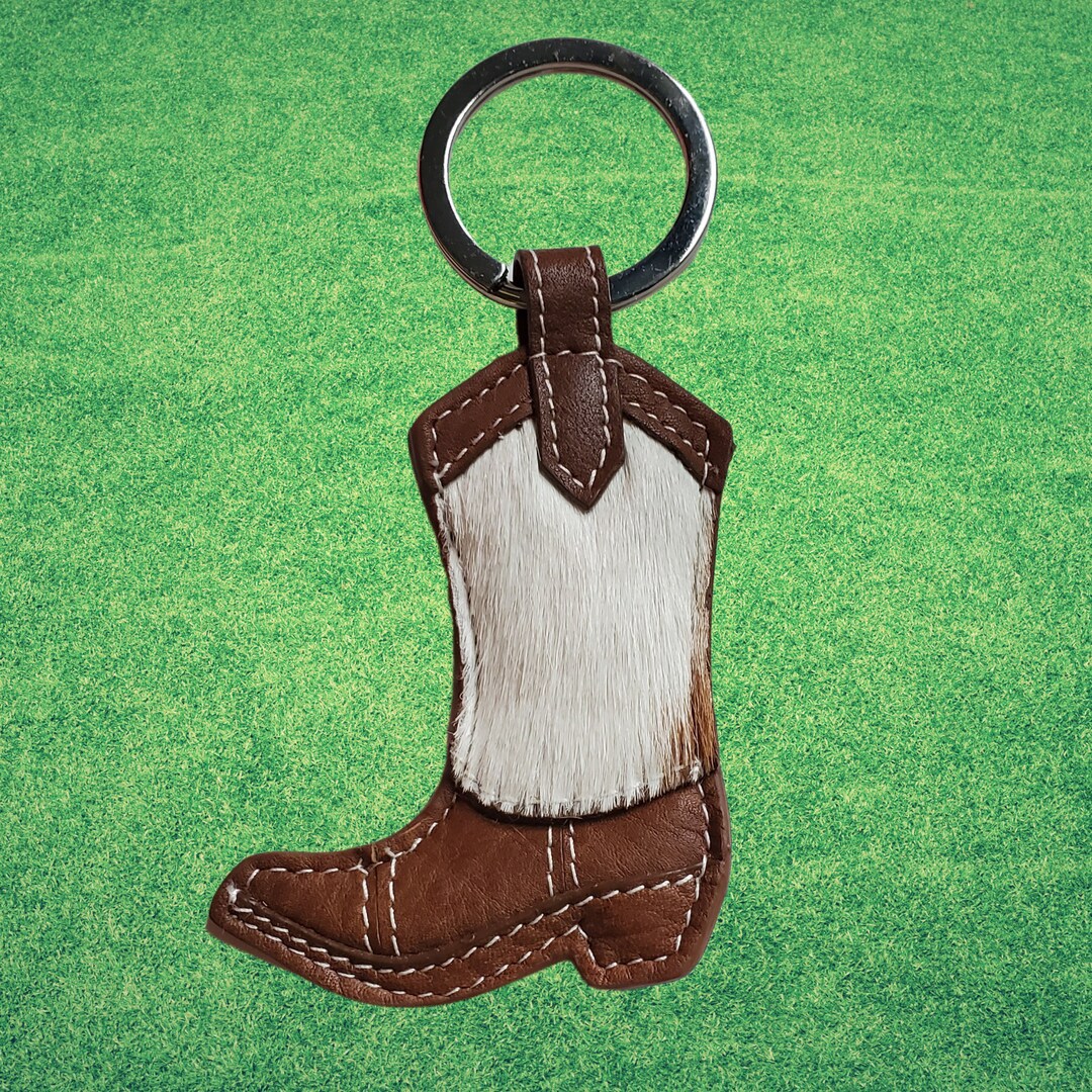 Brown Leather Cowboy Key Chain Equestrian Lover Key Ring - Etsy