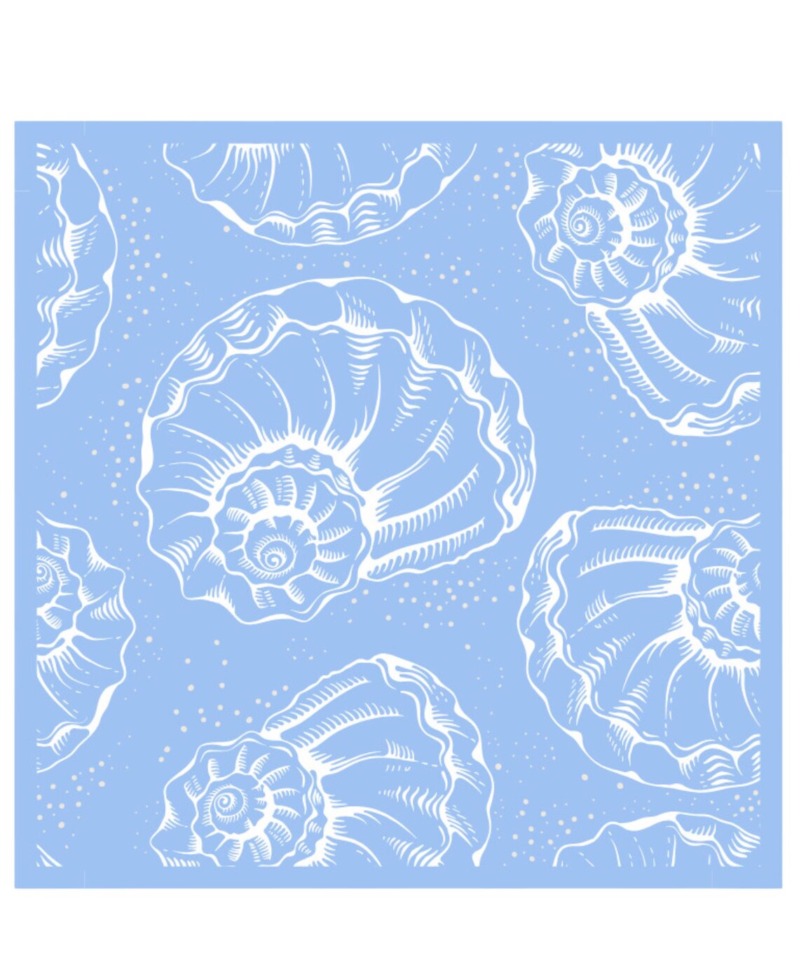 Nantucket Silk Scarf, Light Blue Coastal Shells - Etsy