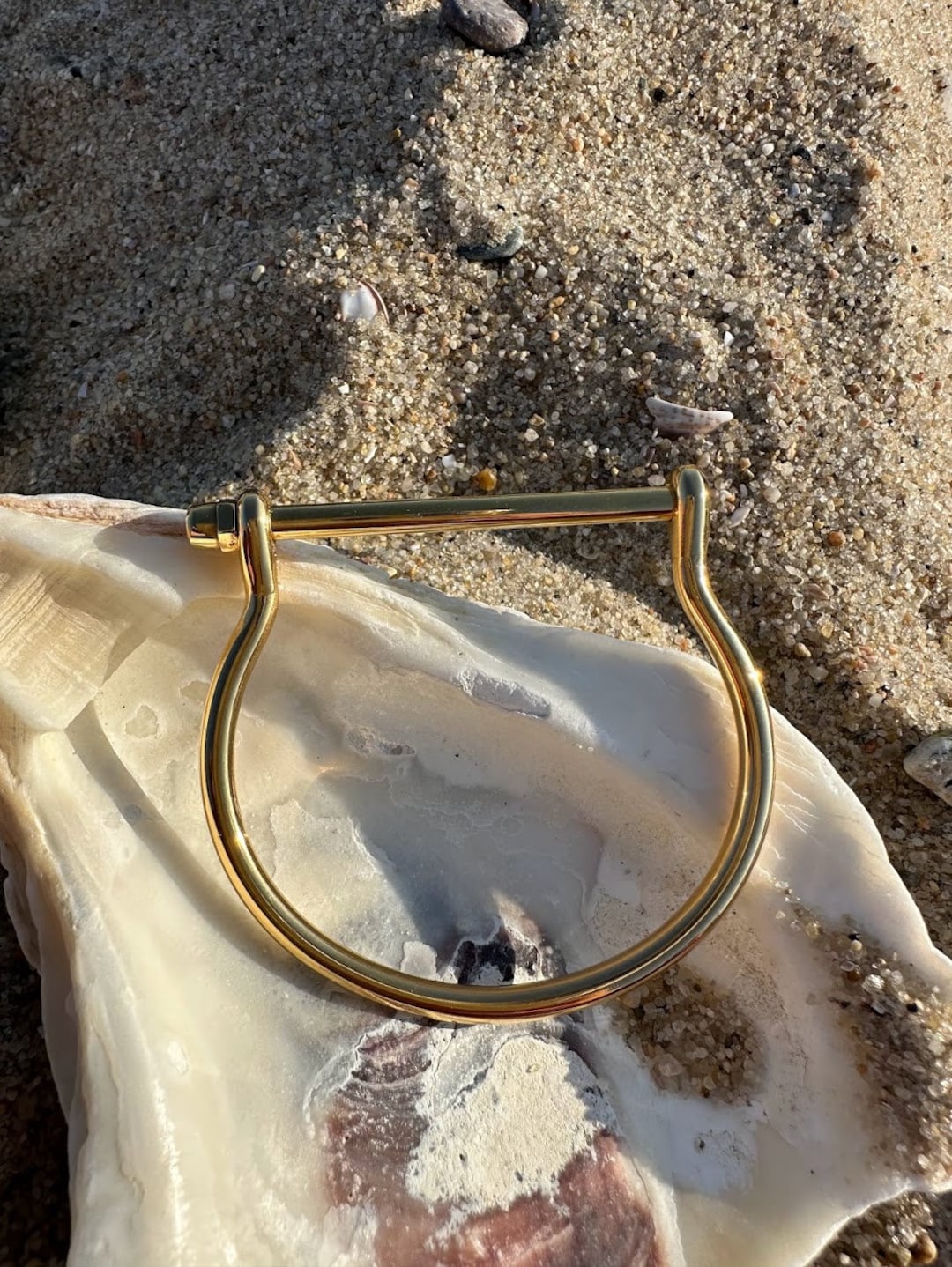 Modern Cuff Bracelet, Shackle Bracelet, Gold Nautical Bracelet ...