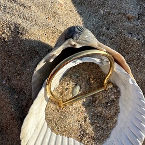 Modern Cuff Bracelet, Shackle Bracelet, Gold Nautical Bracelet ...