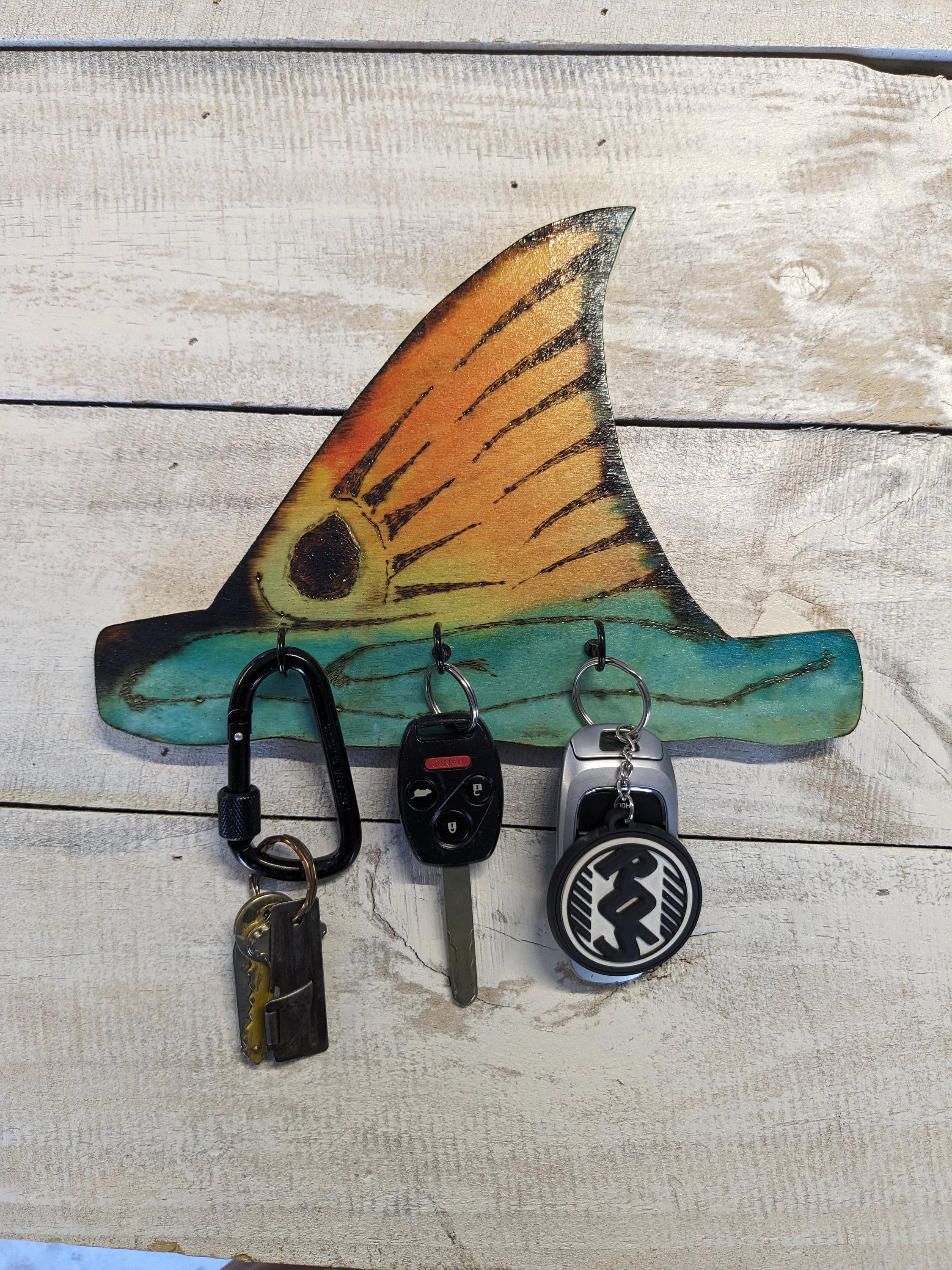 Red Fish Tail Key Holder Beach Wall Decor entryway Storage Key ...