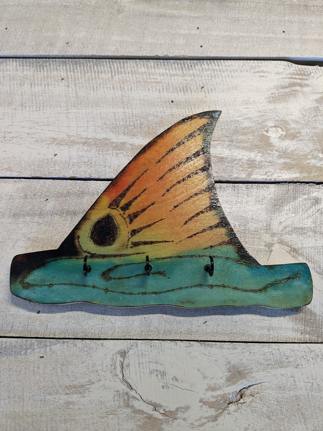 Red Fish Tail Key Holder Beach Wall Decor entryway Storage Key ...